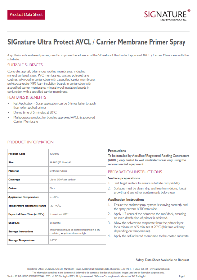 SIGnature Ultra Protect AVCL Carrier Membrane Primer (Spray) PDS May ...